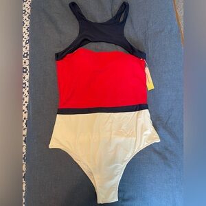 summersalt | Swim | Summersalt Color Block One Piece Swimsuit In Red ...
